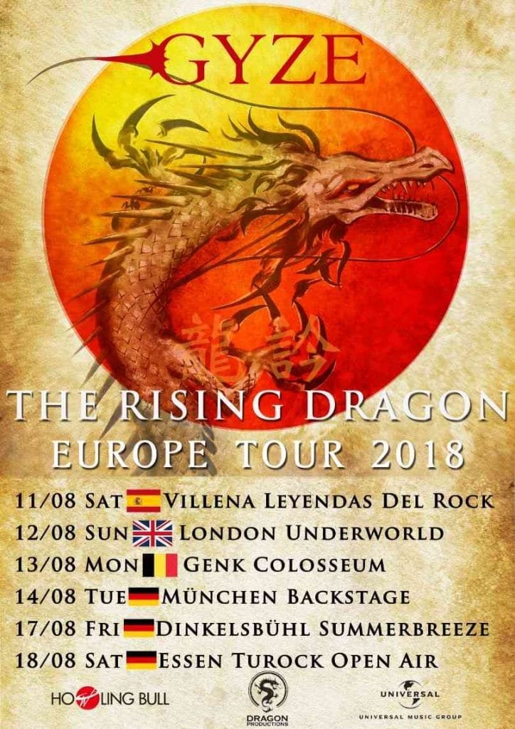 GYZE announce The Rising Dragon Europe Tour 2018 - AVO Magazine – One ...