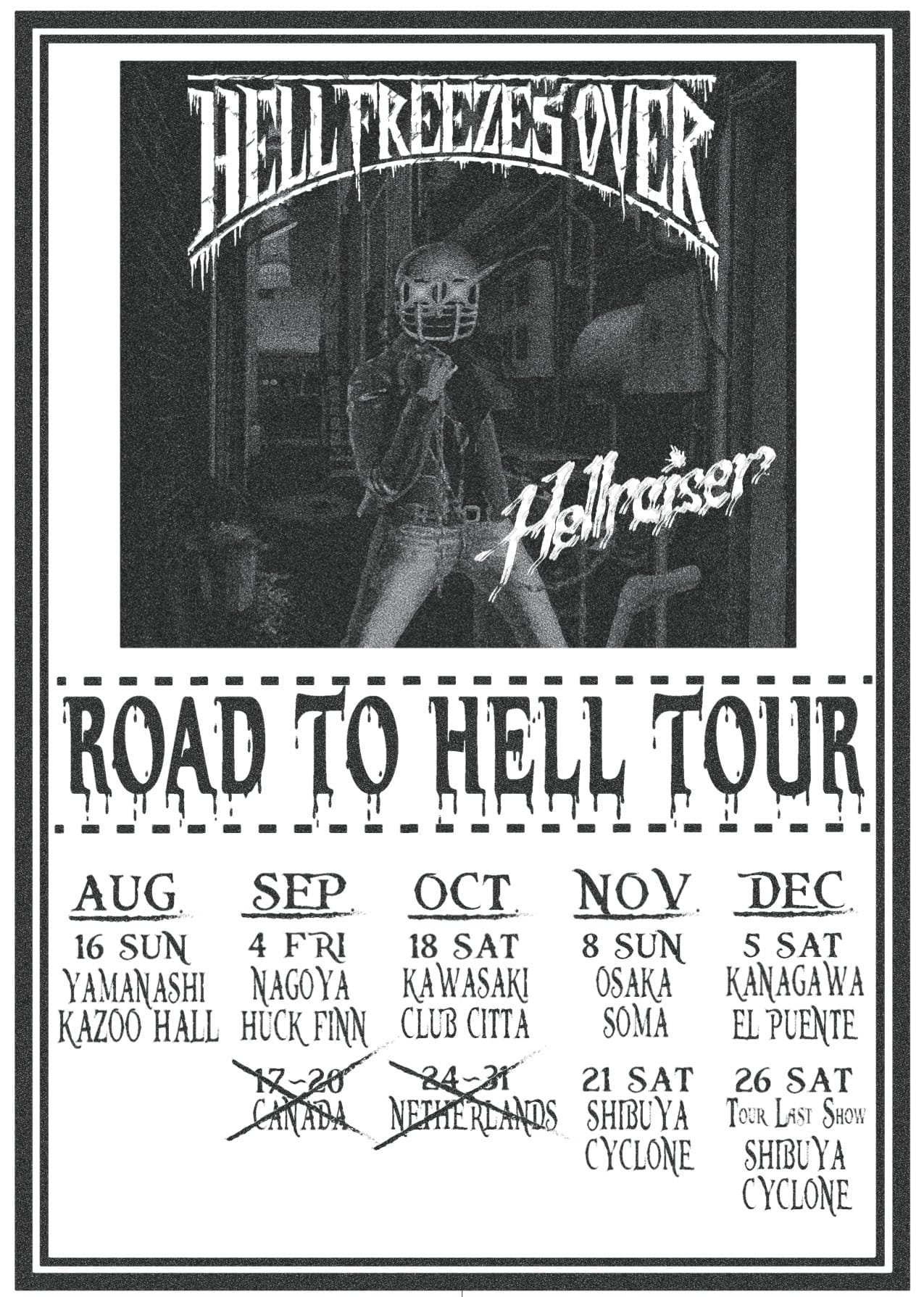 HELL FREEZES OVER to postpone overseas leg of Road To Hell tour - AVO ...