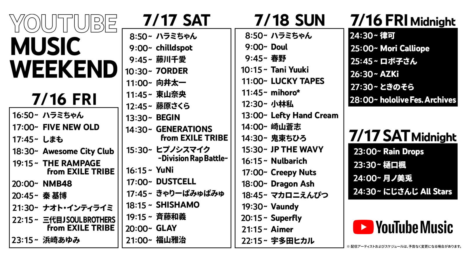More than 50 Japanese artists to join YouTube Music Weekend vol.3 - AVO ...